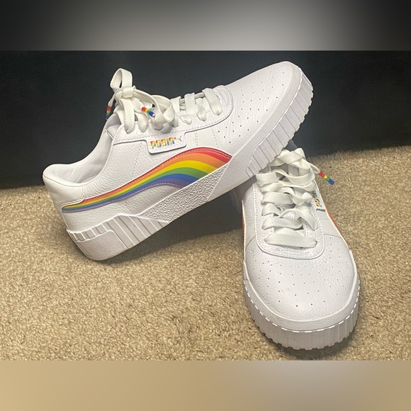 Puma | Shoes | Puma White Rainbow Sneakers | Poshmark